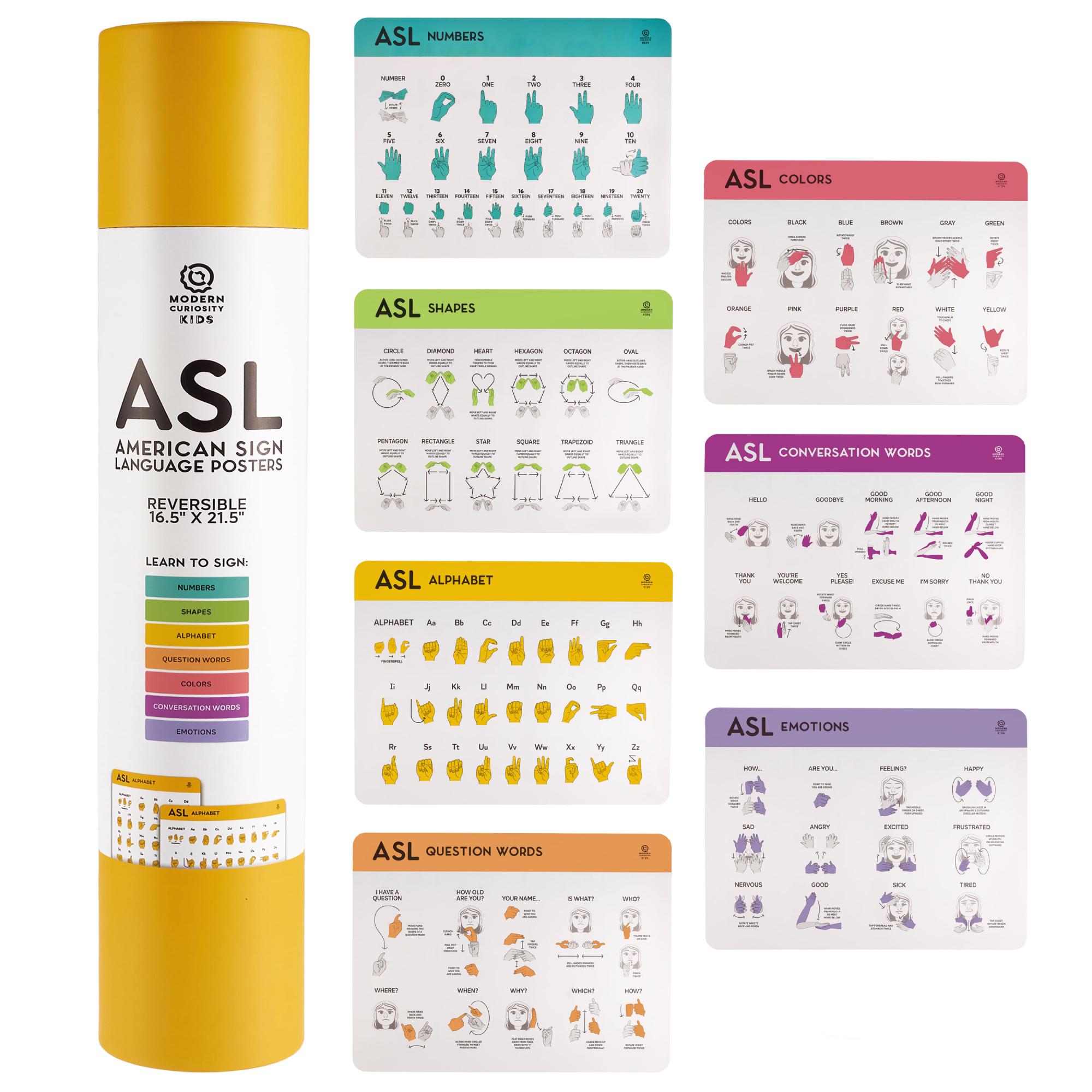 ASL Classroom Posters, 7-pack